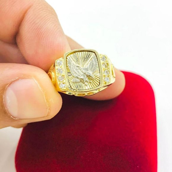 Prime JEwelry & Electronics | Jewelry | Mens Eagle Ring Cz In 4k Yellow ...
